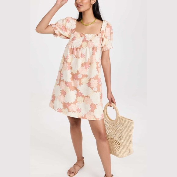 Faherty | Dresses | Faherty Ramona Smocked Puff Sleeve Warm Jicaro ...